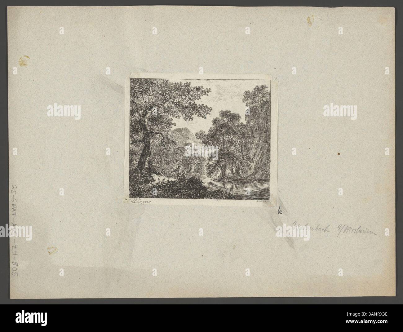 Gravure de Ludwig Hess et Johann Heinrich Meyer de Wehrenbach près de ...
