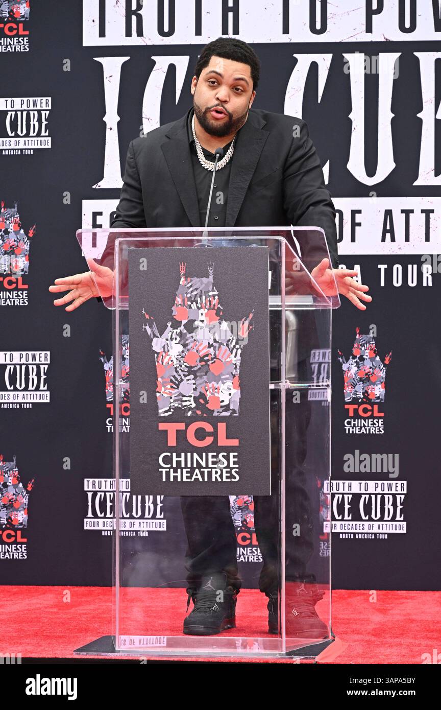 O Shea Jackson Jr. BEI Ice cubes Hand and Footprints Ceremony AM TCL Chinese Theatre Hollywood ...