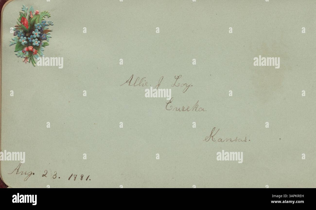 Le livre d'autographes de MRS Jane Loy, datant de 1881-1885, comprend ...