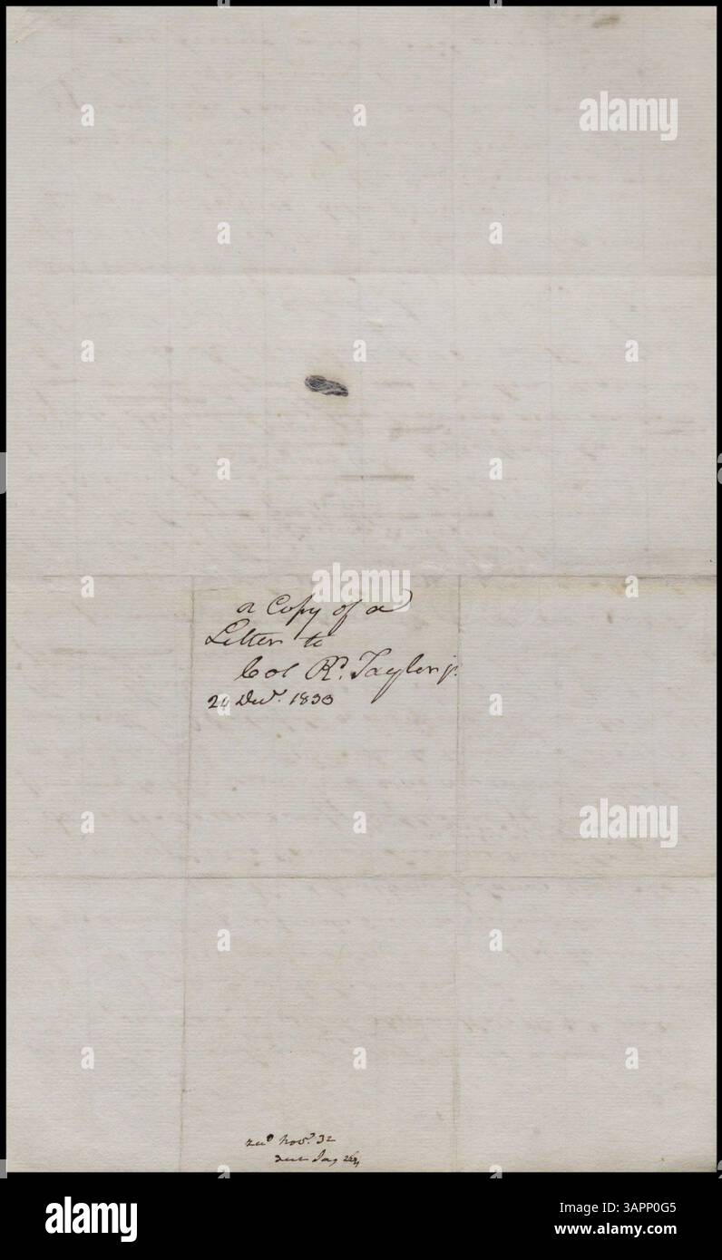 Ébauche signée par William Clark de Saint Louis, datée du 24 décembre ...