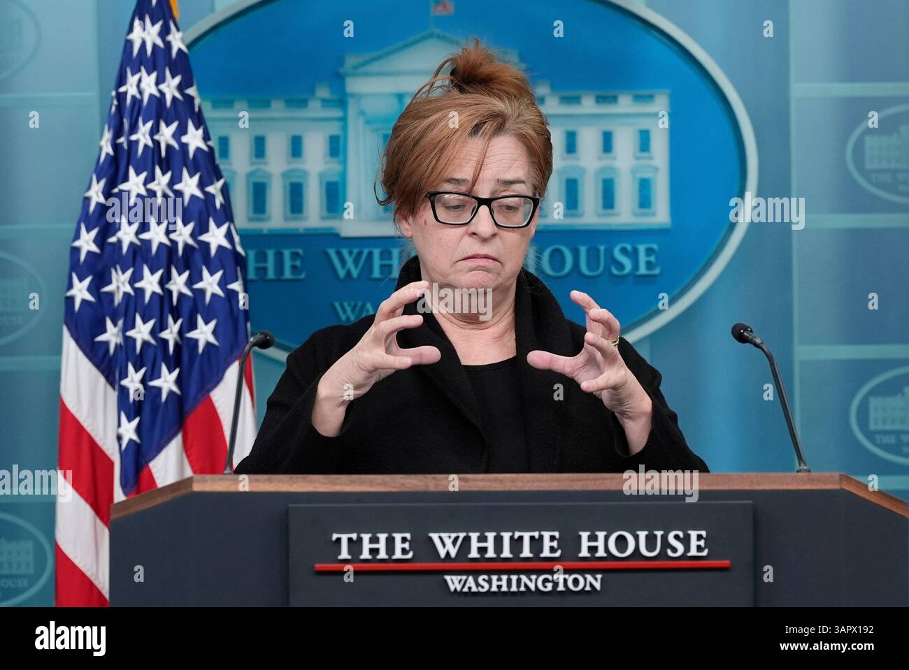 Patty Morin, mother of Rachel Morin, speaks during a briefing with ...