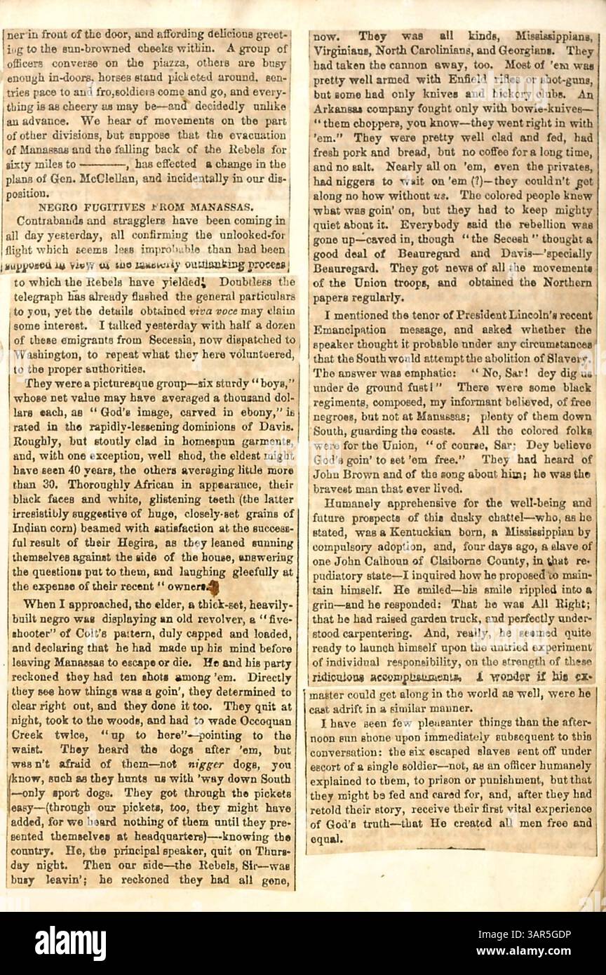 La coupure de journal du 12 mars 1862, dans le volume 19 du Thomas ...