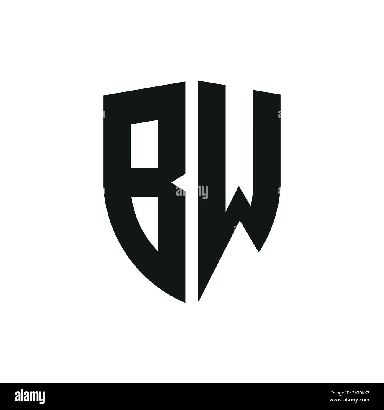 Logo de lettre bw Banque de photographies et d’images à haute ...