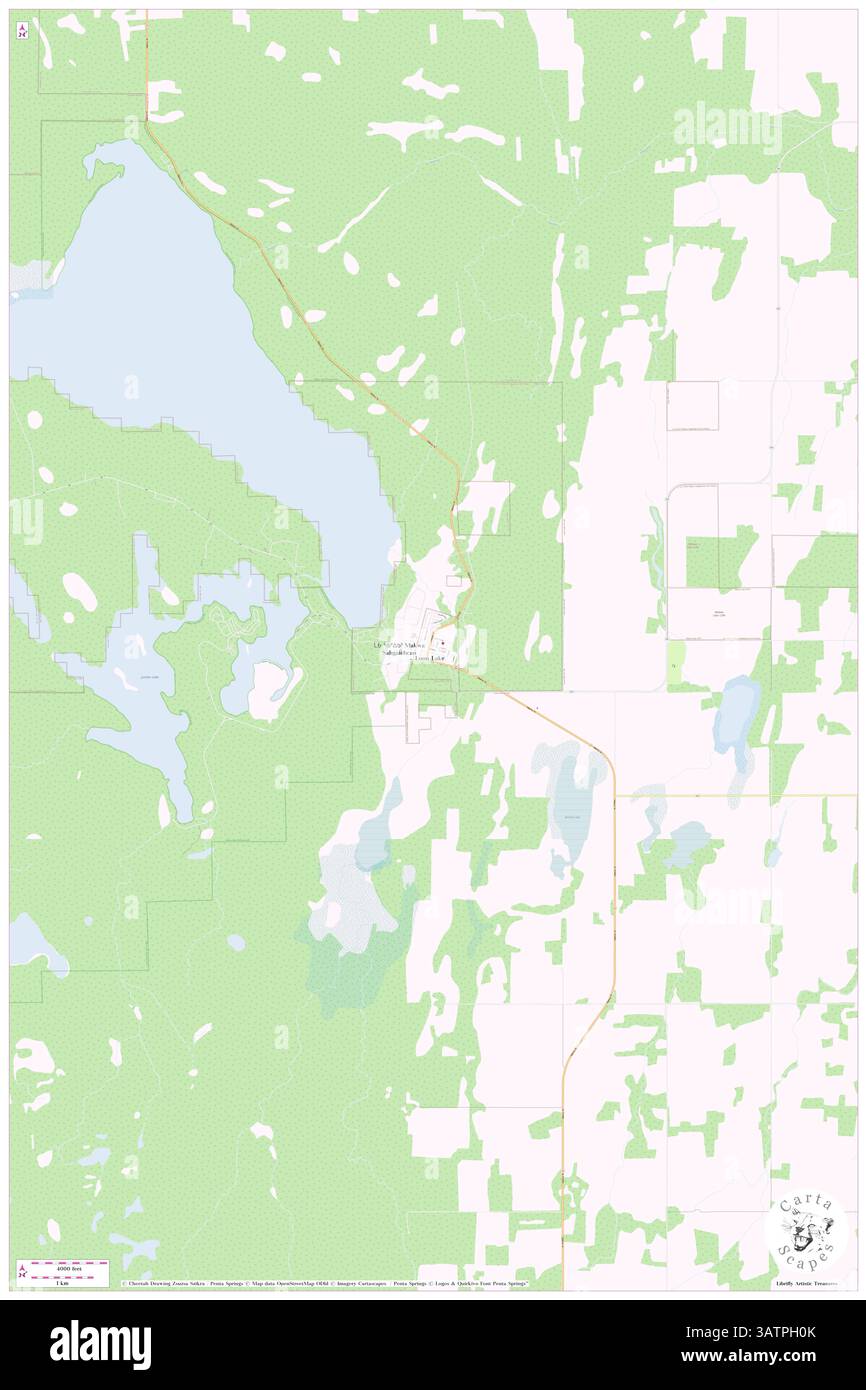 Carte du lac loon saskatchewan Banque d'images détourées - Alamy