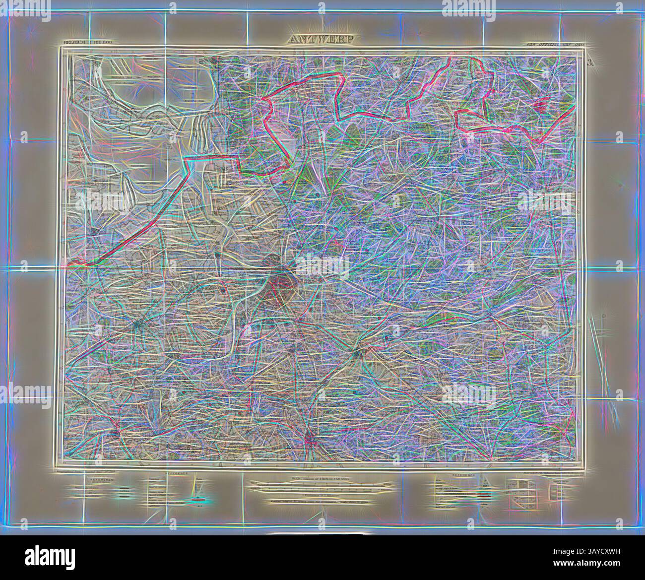 Une carte détaillée présentant des lignes complexes et un terrain varié ...
