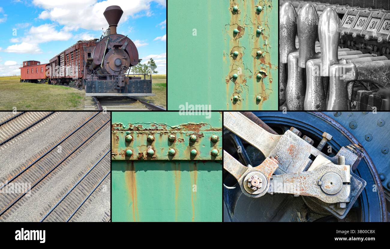 Vieux trains collage Banque de photographies et d’images à haute ...