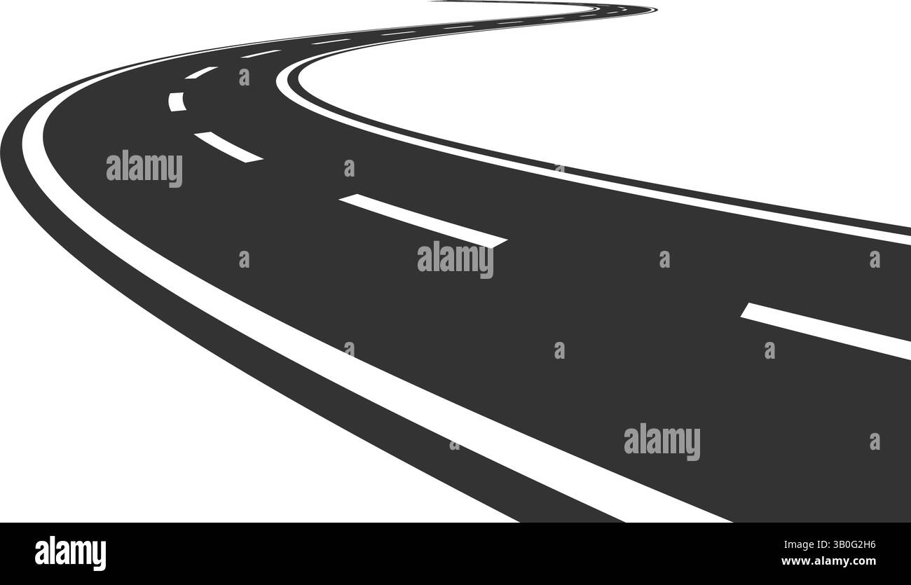 Illustration de la route Banque d'images noir et blanc - Alamy