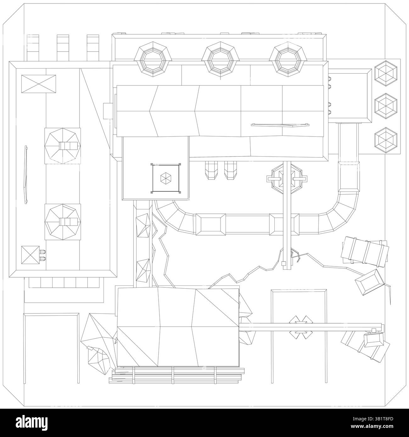 Plan maison dessin de ligne meuble Banque de photographies et d’images ...
