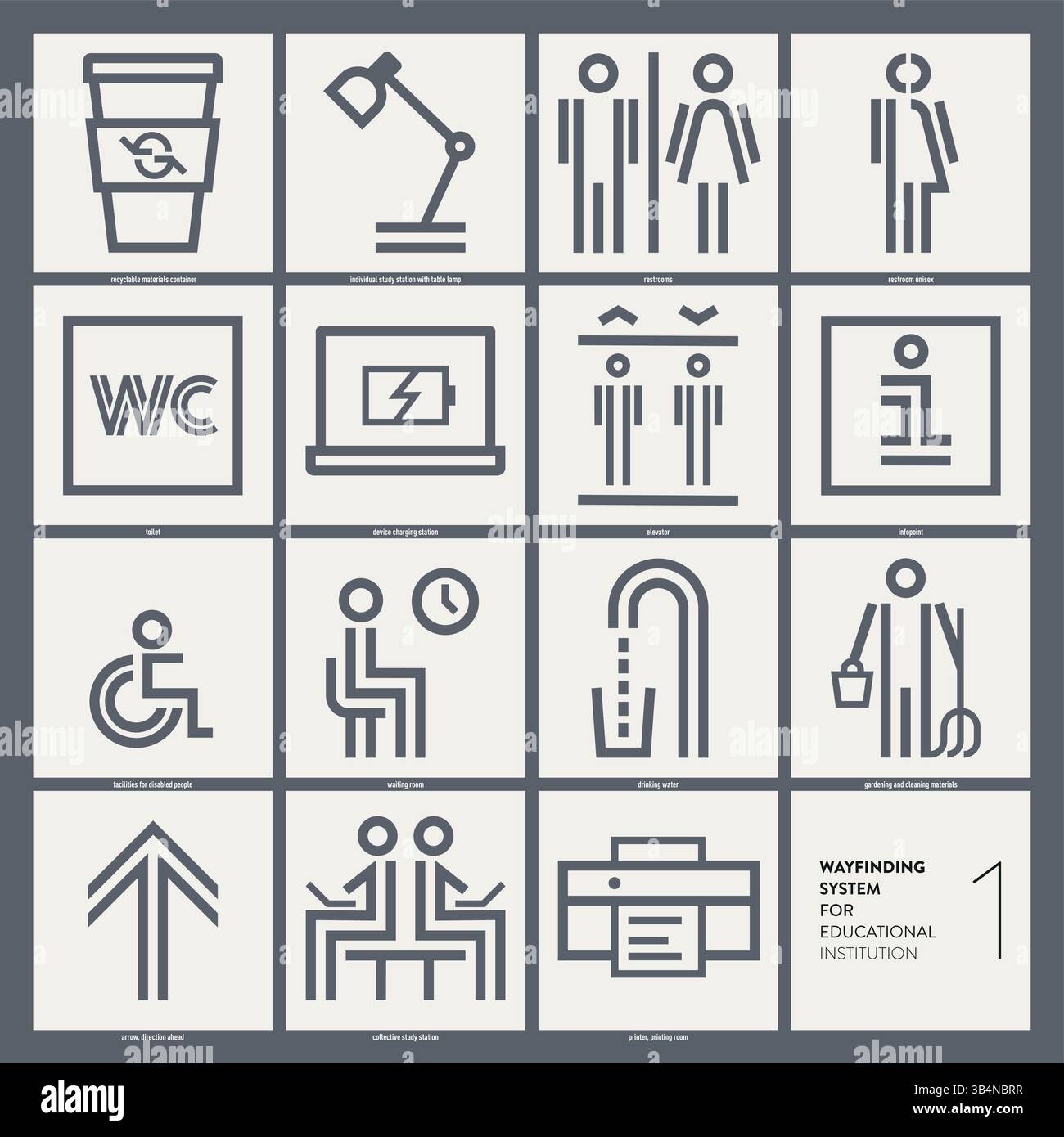 école de pictogrammes Banque d'images vectorielles - Alamy