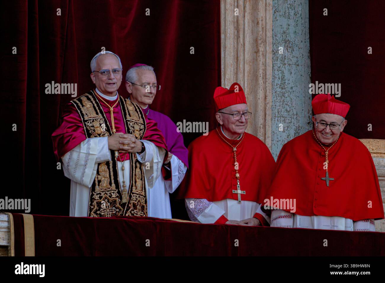 Newly elected Pope Leo XIV, left, formerly Cardinal Robert Francis ...