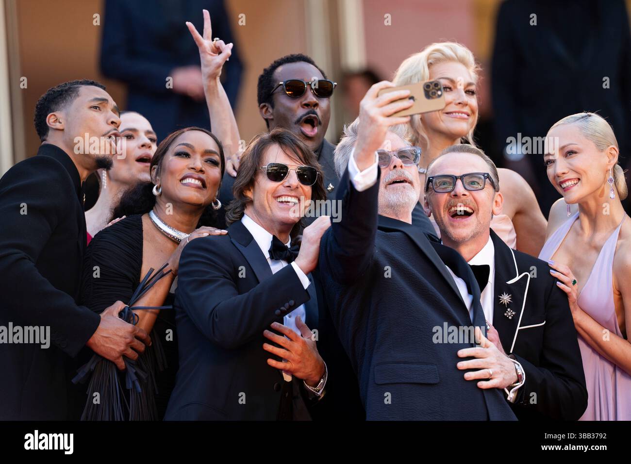 Greg Tarzan Davis, from left, Hayley Atwell, Angela Bassett, Tom Cruise ...