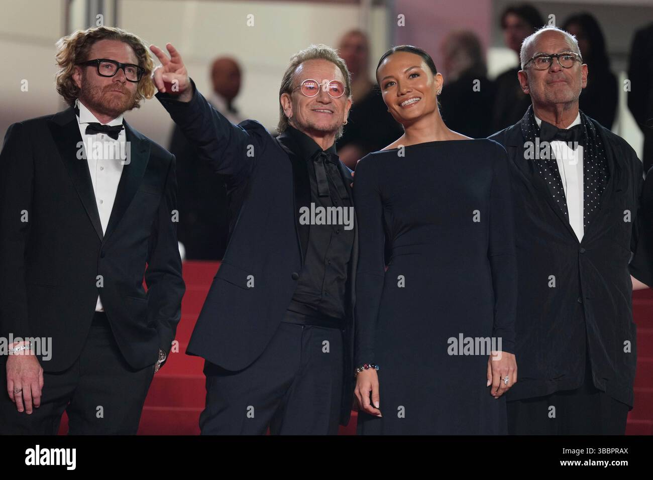Erik Messerschmid, from left, Bono, Kelly McNamara, and Jon Kamen pose ...