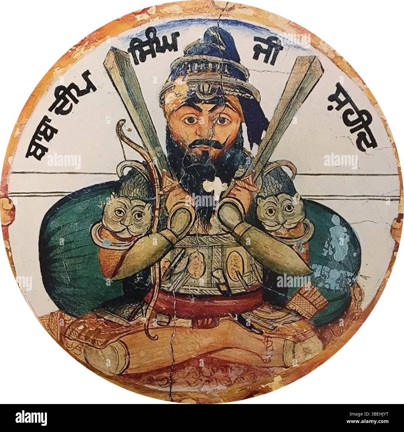 La fresque représentant Deep Singh de Gurdwara Baba Atal à Amritsar a été peinte par plusieurs ...