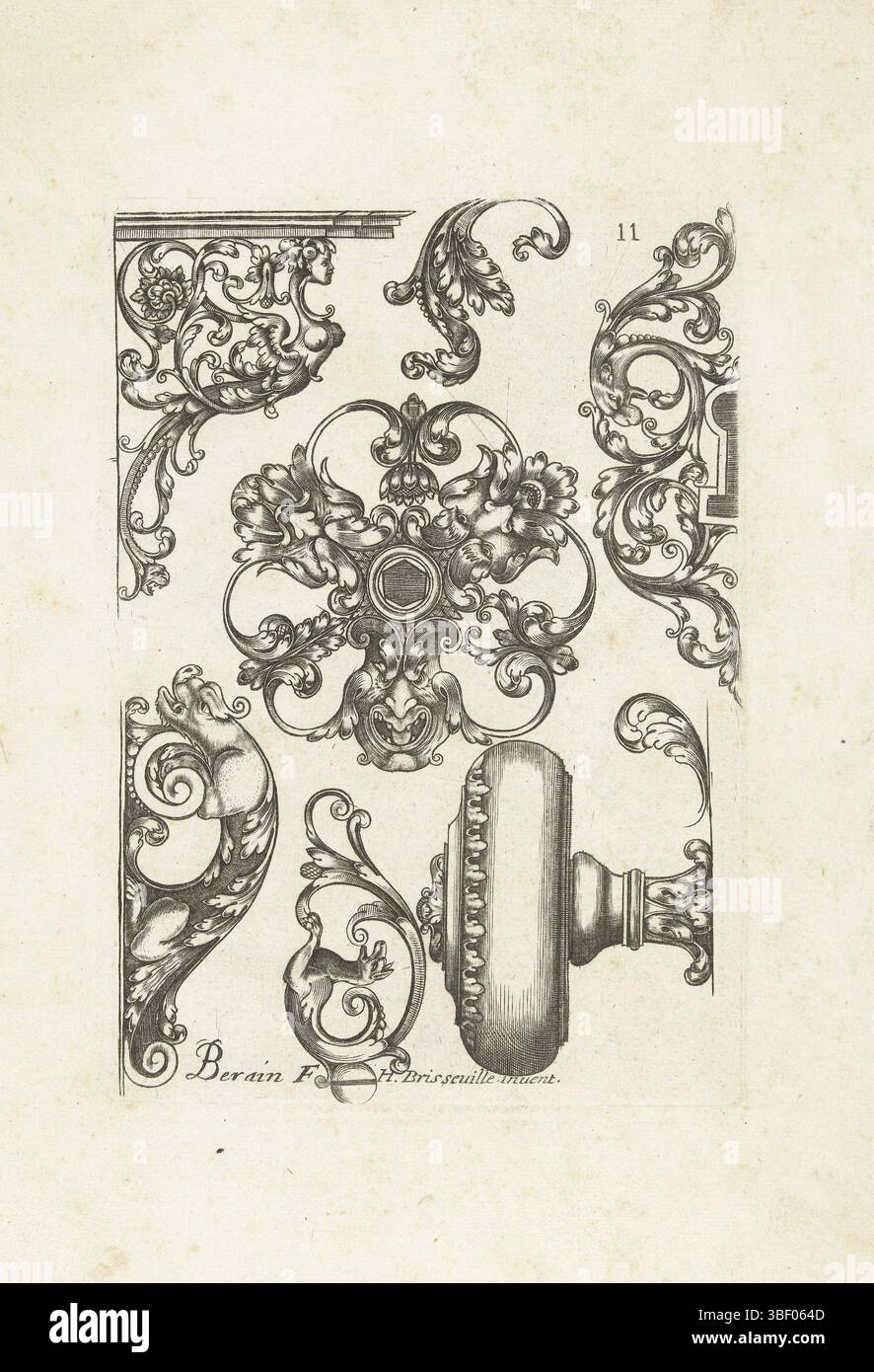 Paris, Brisville, Hugues, Paris, France, Berain, Jean (le Vieux), diverses pièces de serruriers ...