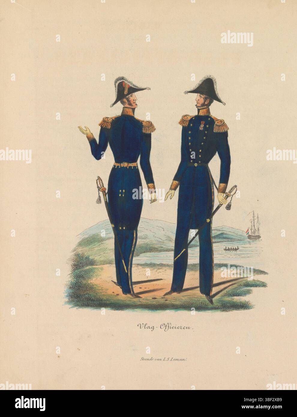Amsterdam, Léman, Louis Salomon, pays-Bas, officiers du pavillon ...