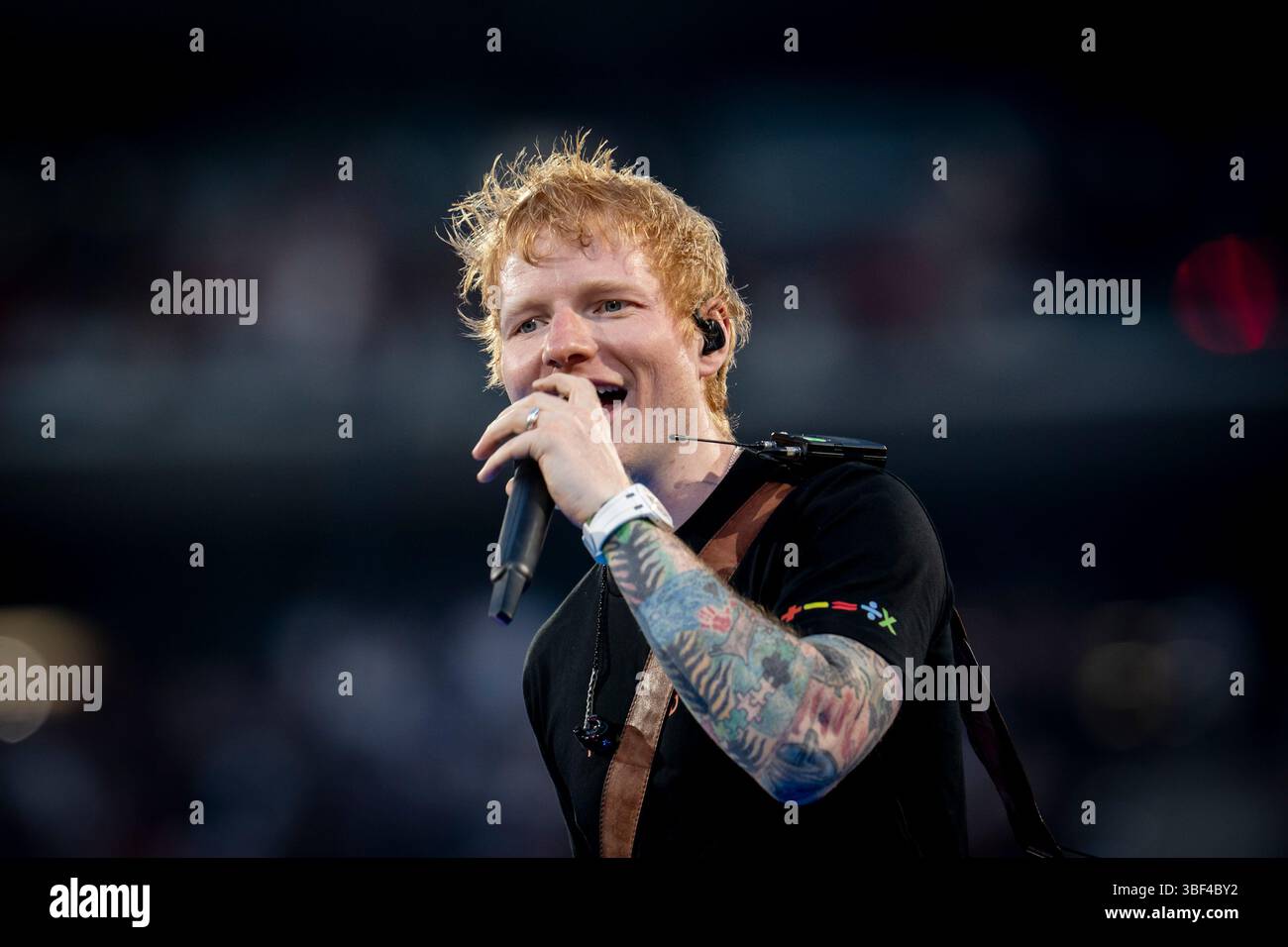 Singer Ed Sheeran during his concert at the Riyadh Air Metropolitano on ...
