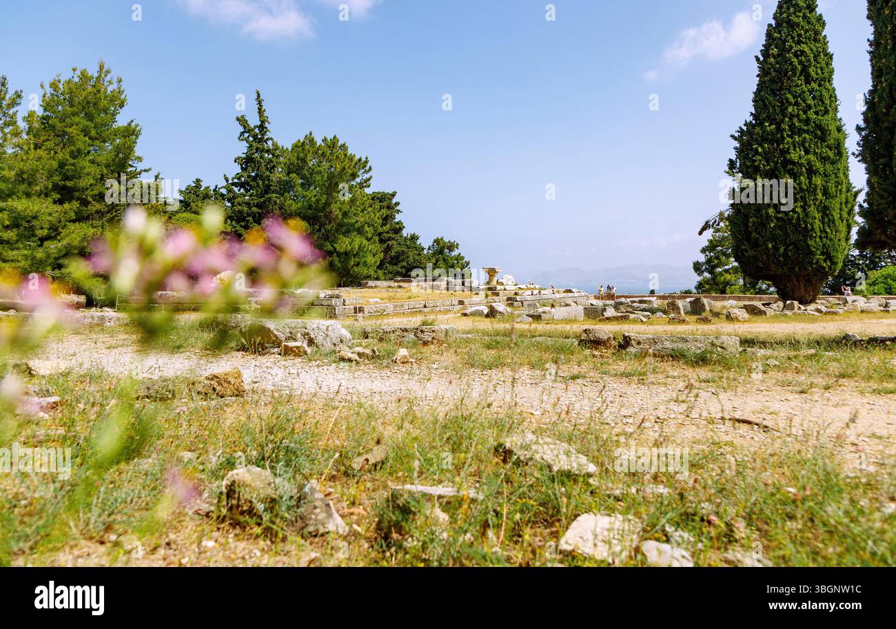 Asklipieion (Asklipion) sur l'île de Kos en Grèce, terrasse supérieure ...