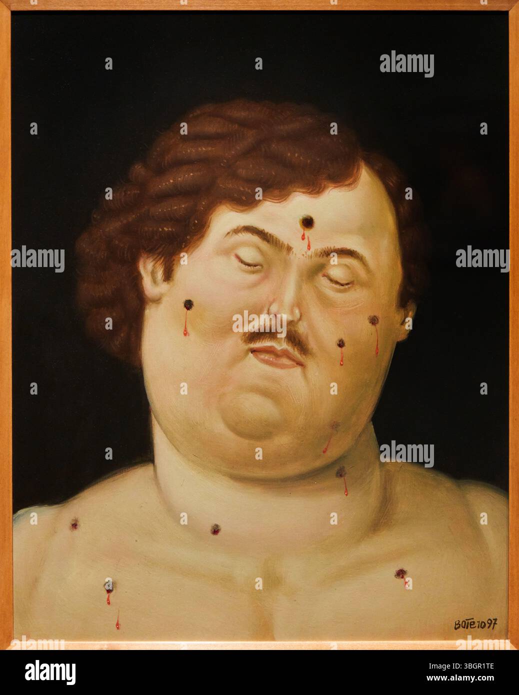 Pablo Escobar muerto, Pablo Escobar mort, 1997, huile sur toile ...