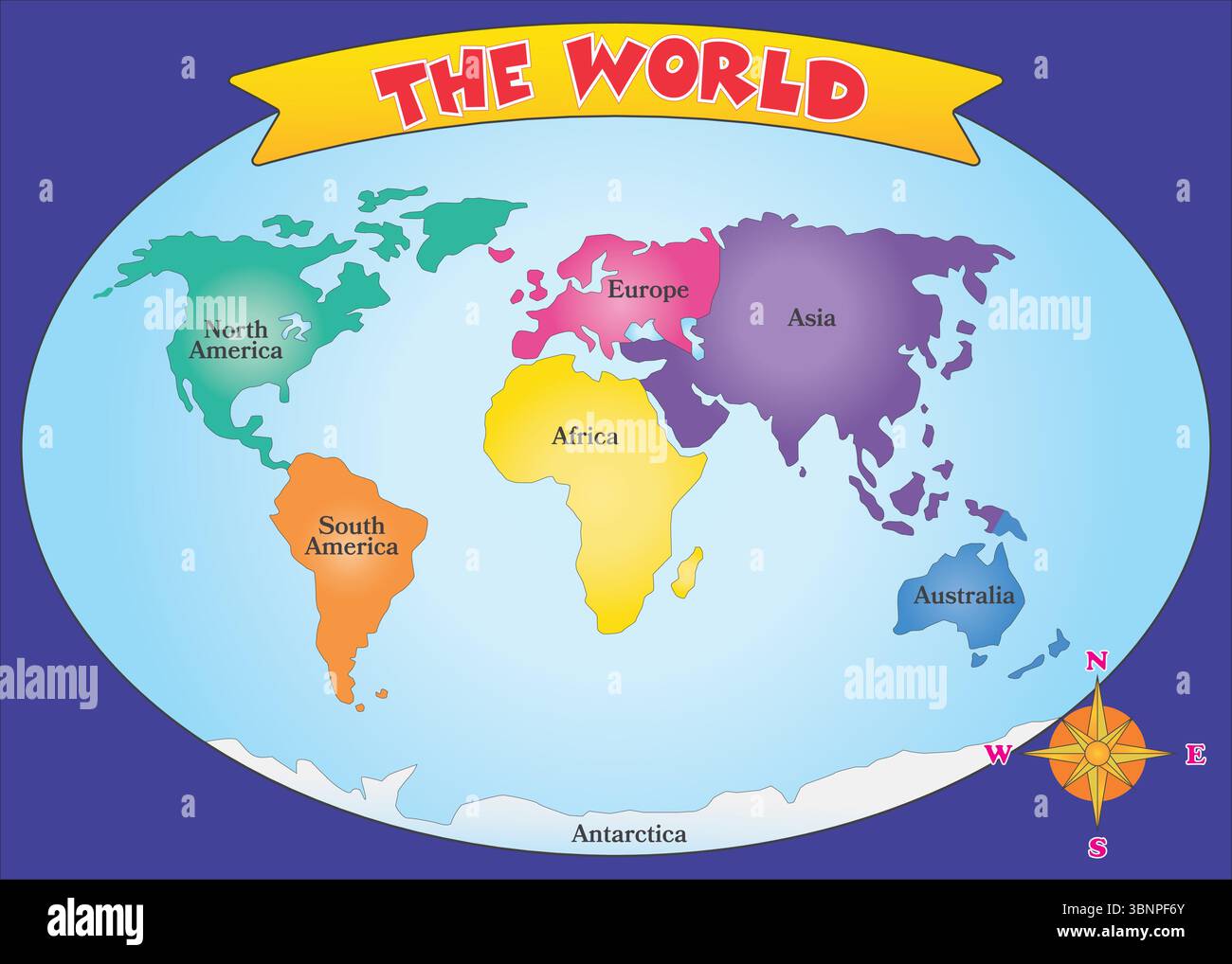 Continents map Banque d'images vectorielles - Alamy
