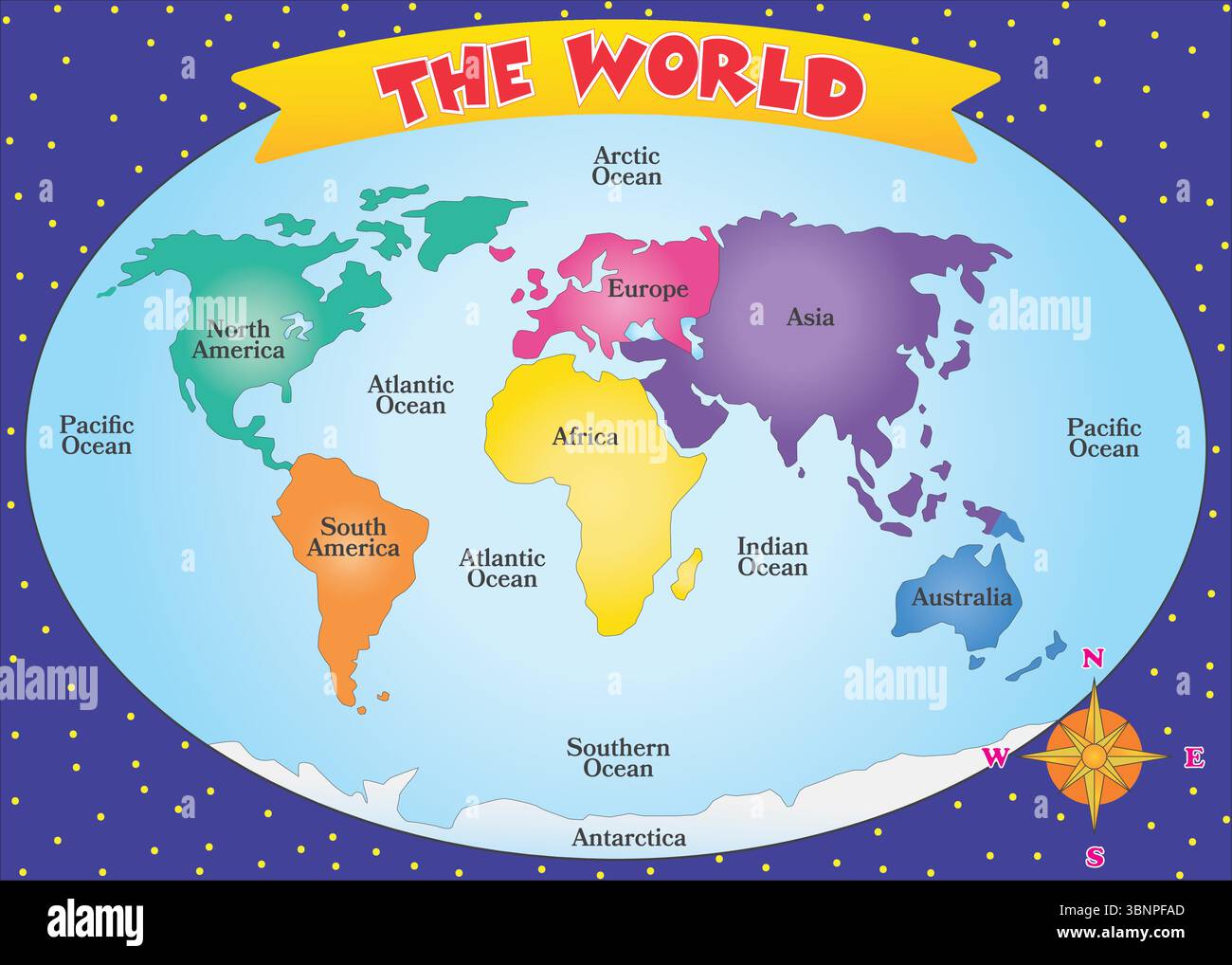 Continents map Banque d'images vectorielles - Alamy