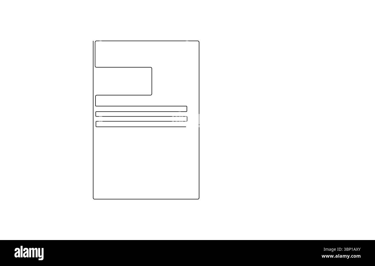 Simple dessin au trait de documents, processus de recherche et de ...