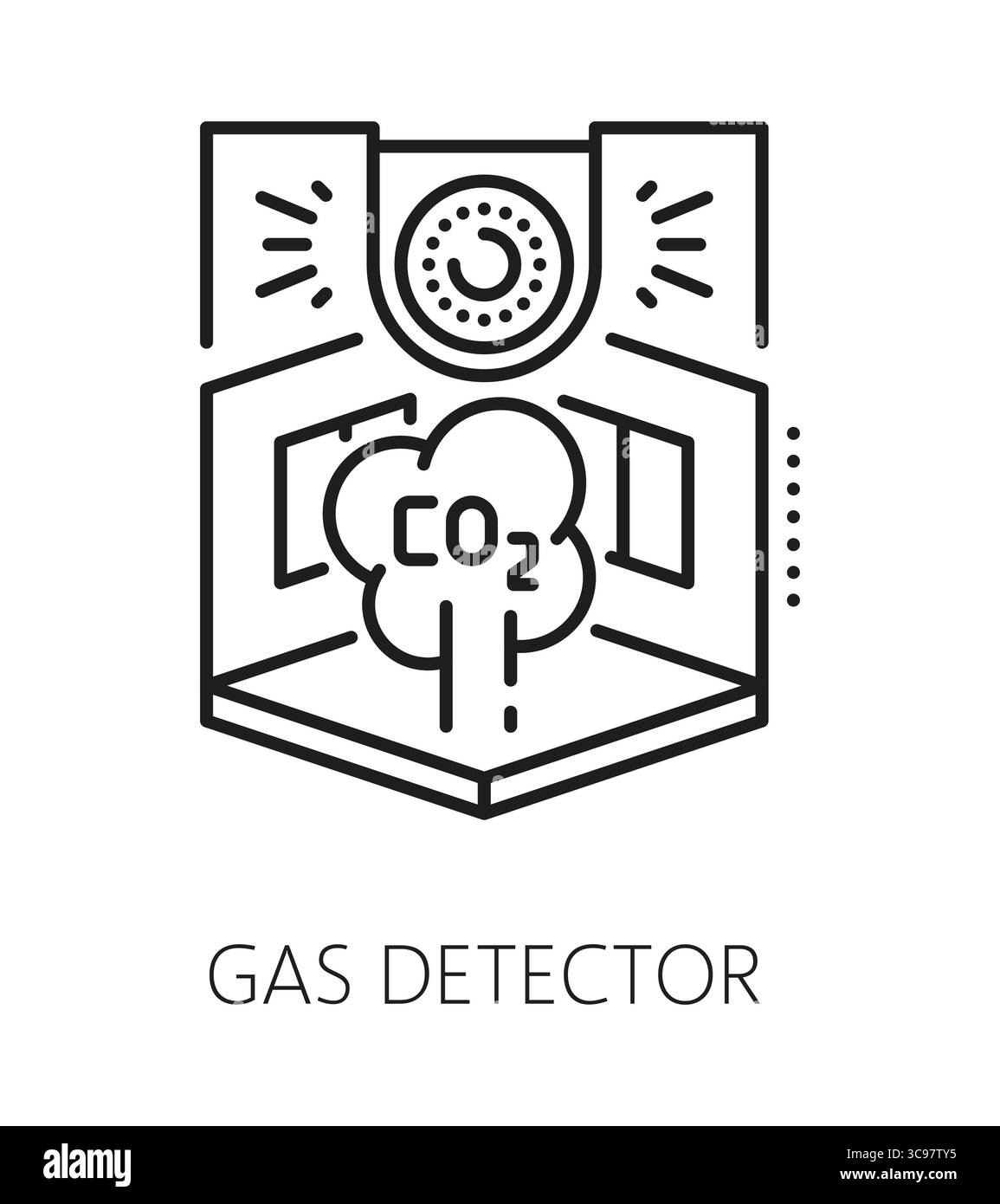 Icône ou pictogramme de ligne électronique de sécurité domestique du ...