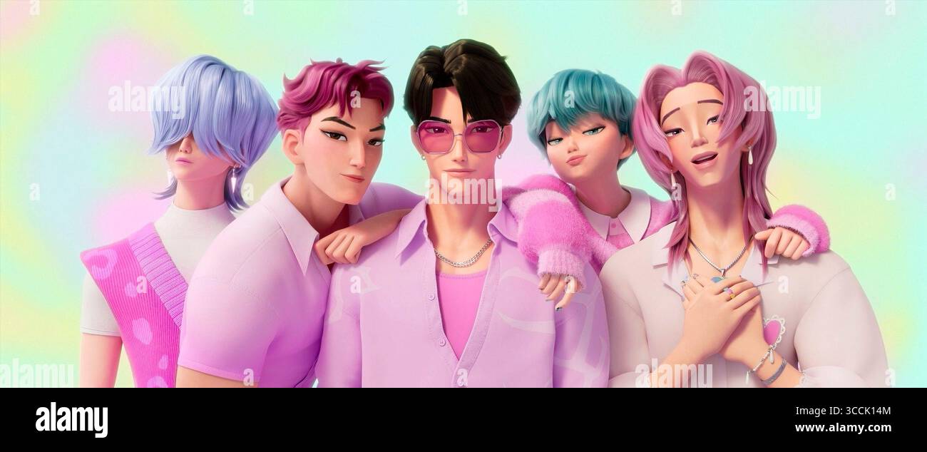 KPOP DEMON HUNTERS, (alias KPOP : DEMON HUNTERS), de gauche à droite : Mystery Saja (voix : Alan ...