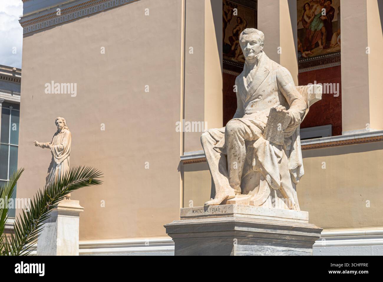 Athènes, Grèce. Statue en marbre assise de Ioannis Kapodistrias (1931 ...
