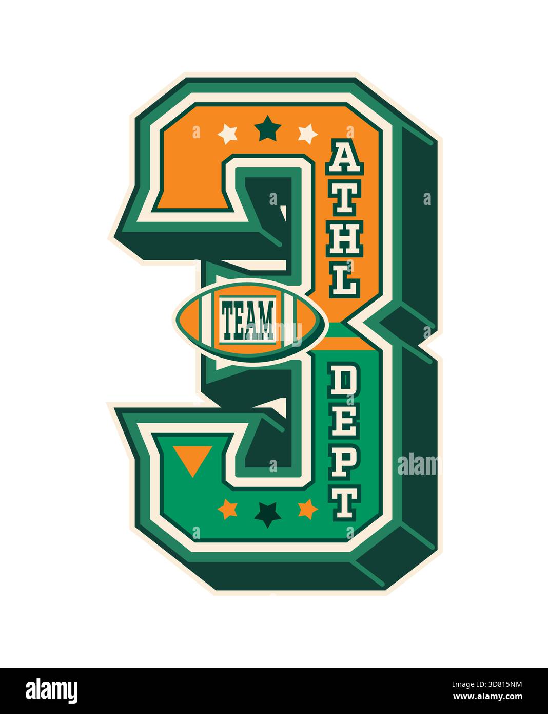 Number 3 football shirt Banque d'images vectorielles - Alamy