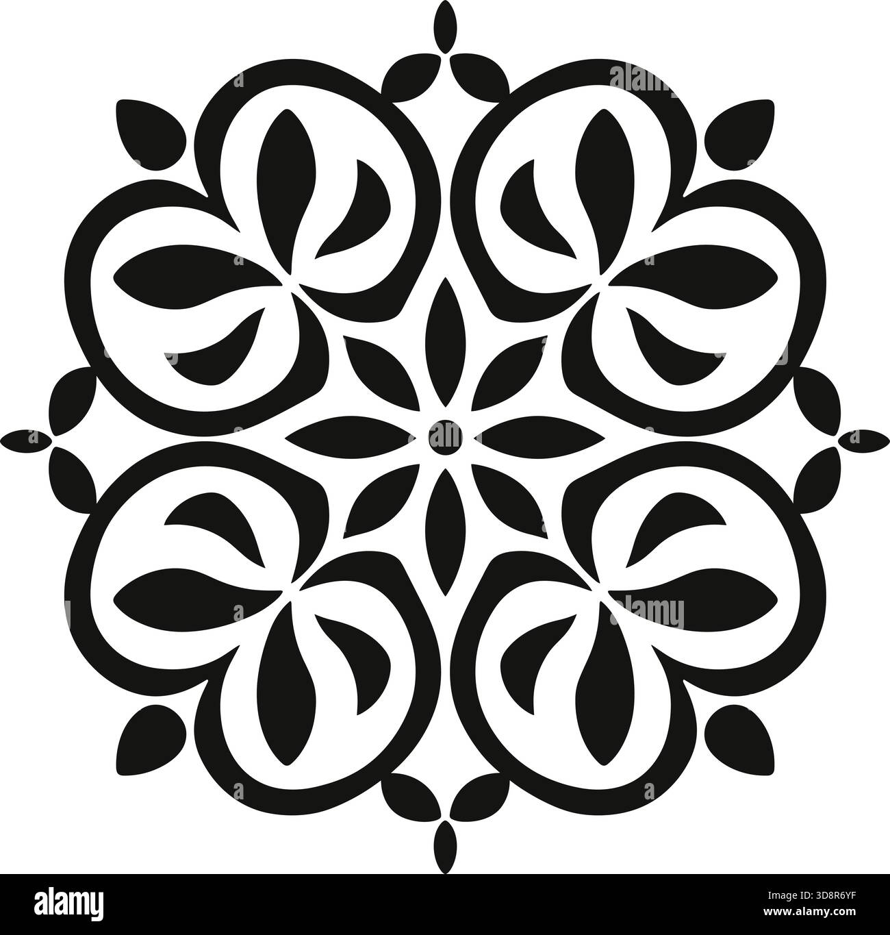 Dessin du point central Banque d'images noir et blanc - Alamy
