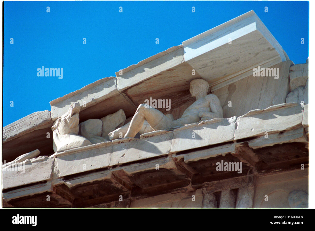 Fronton du Parthénon à l'acropolis, Athens Grèce Photo Stock - Alamy