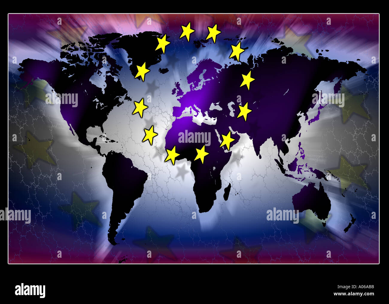 Carte du monde montrant la Communauté économique européenne Photo Stock ...