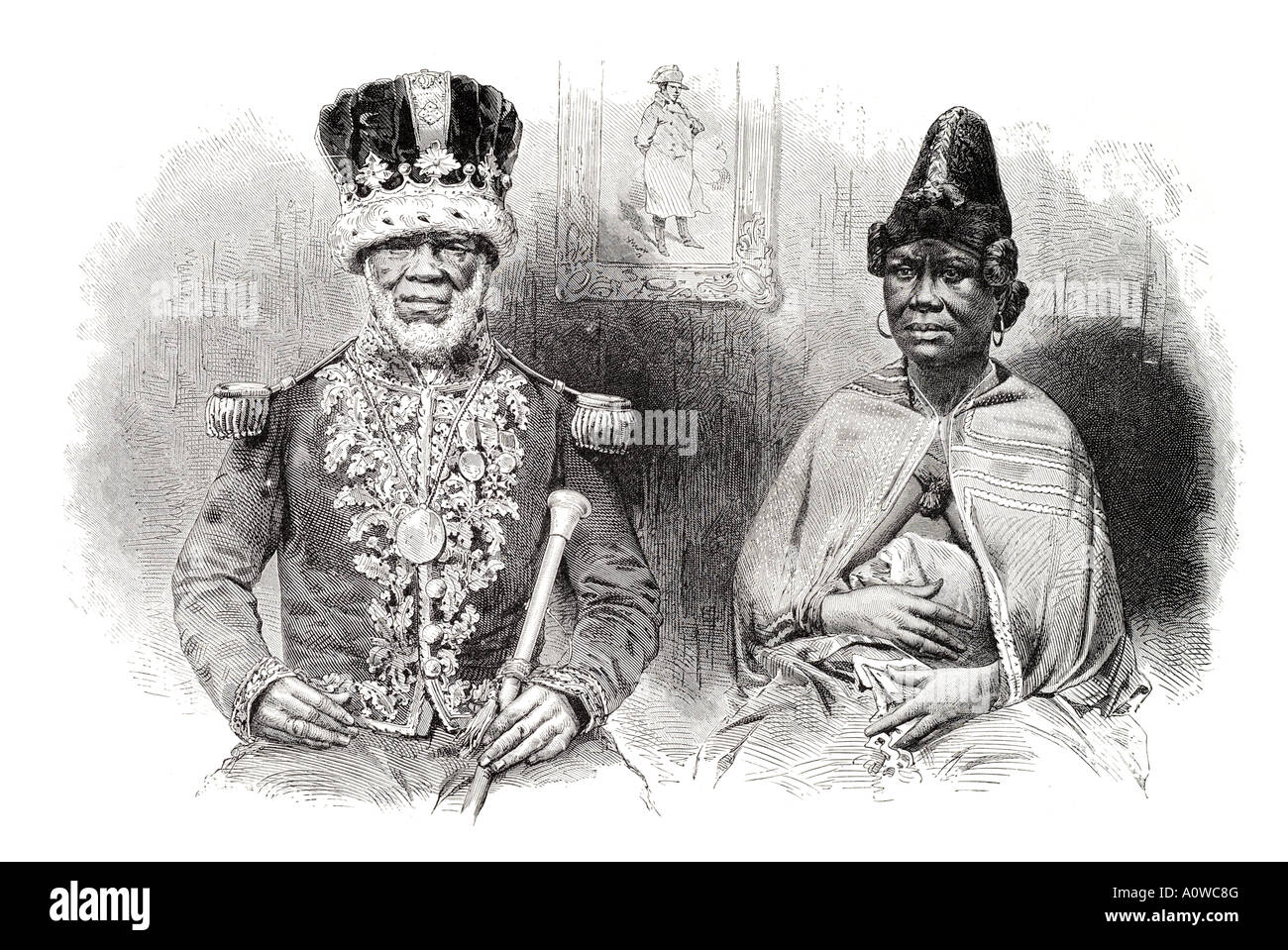 Le roi Denis de Gaboon épouse principale Reine Gabon Gabon Afrique de l ...