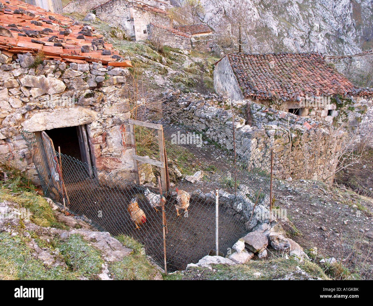 Village de Bulnes Cabrales, Espagne Asturies Photo Stock - Alamy