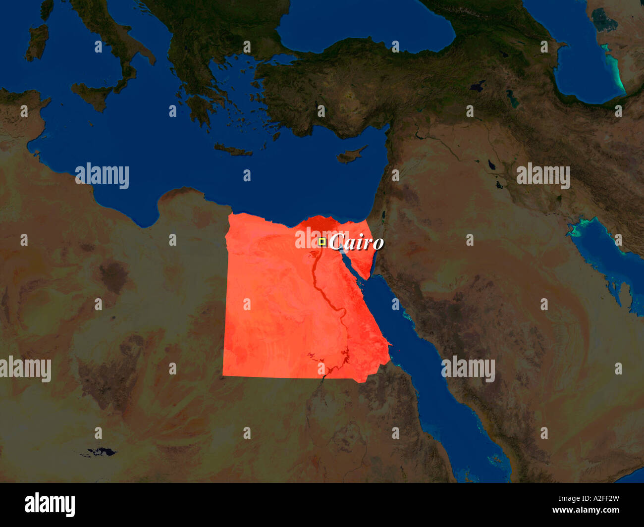 Vue satellite de la carte du caire Banque de photographies et d’images ...