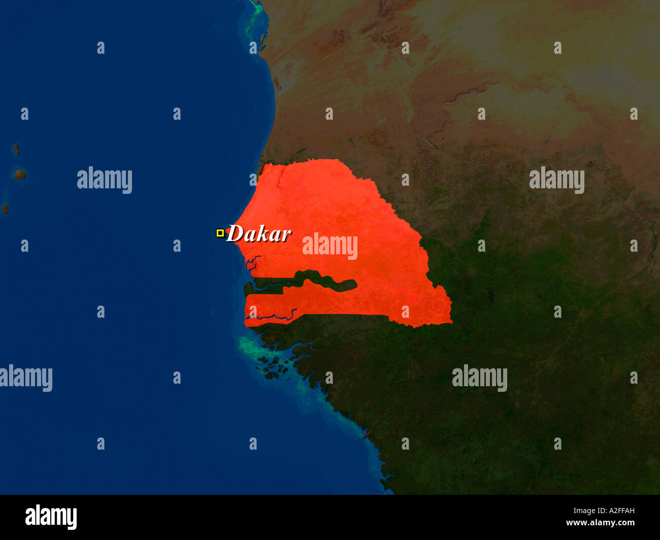 Carte de la région de dakar Banque de photographies et d’images à haute ...