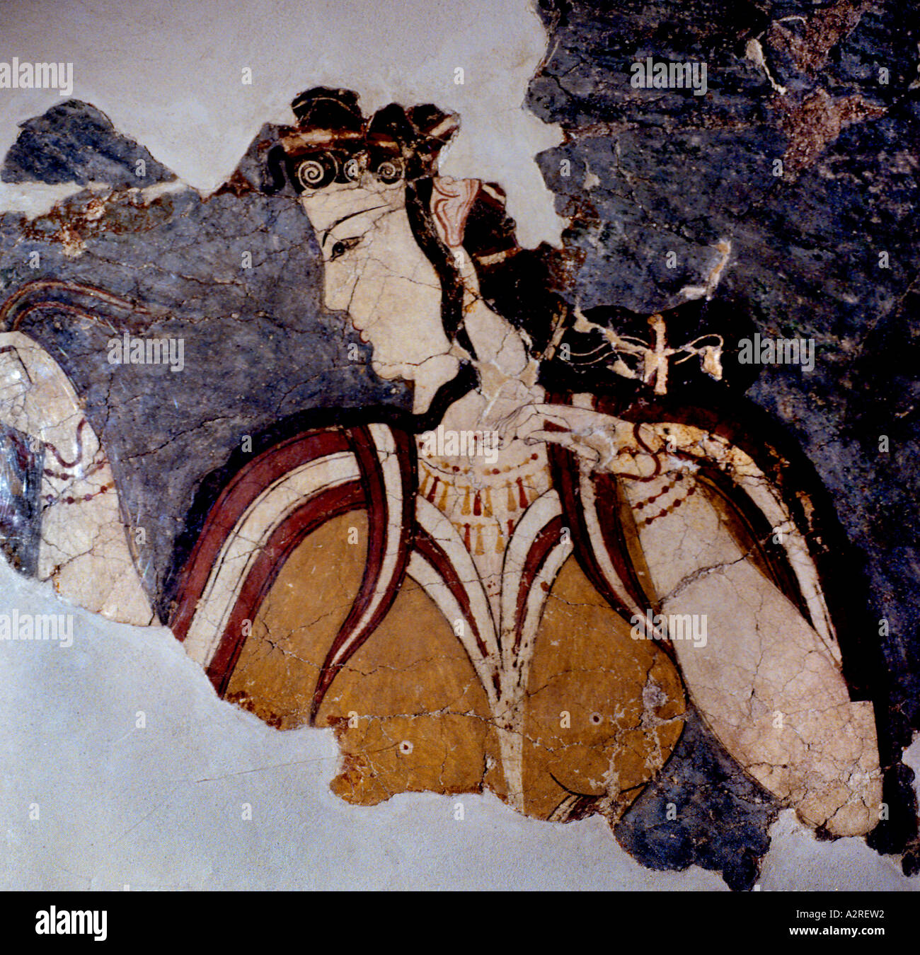 Détails de la fresque d'Athènes palais de Tirynthe, 13ème siècle avant ...