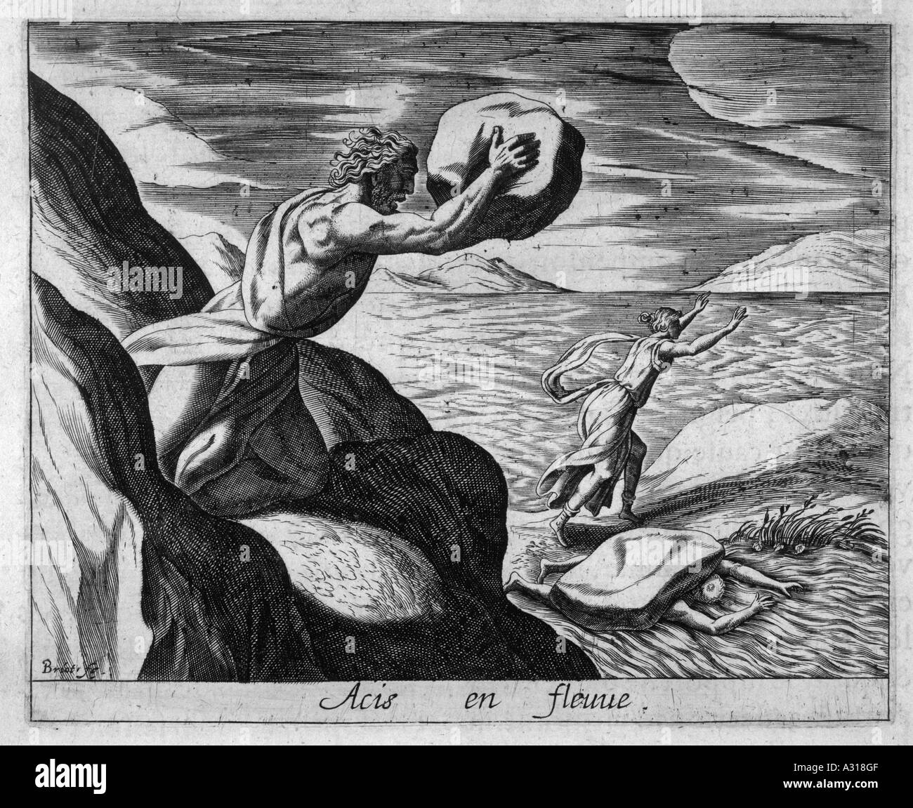 Le Cyclope Polyphème Banque Dimages Noir Et Blanc Alamy