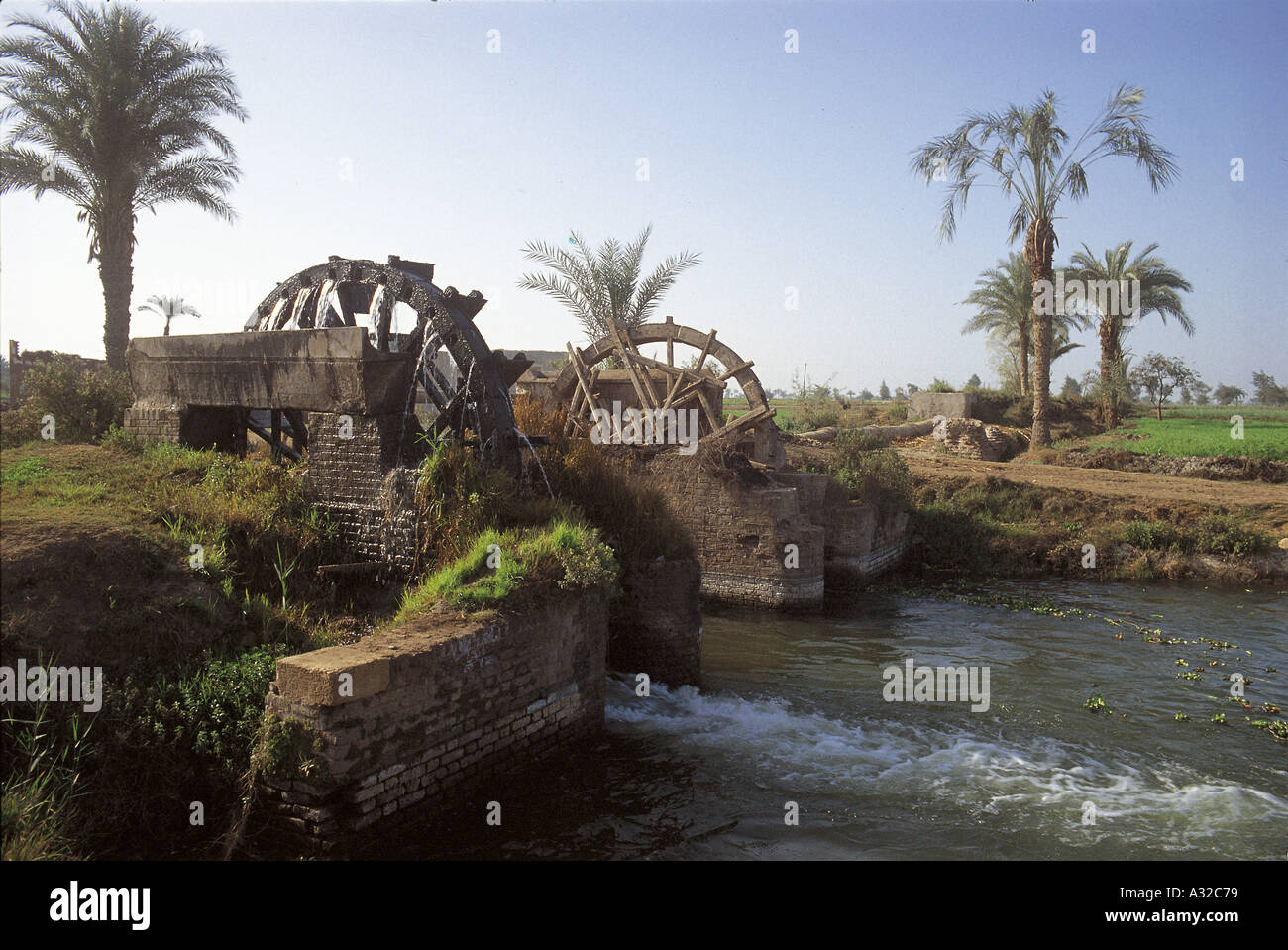 Les roues d'eau traditionnelles connues sous le nom de saqqqias ou ...