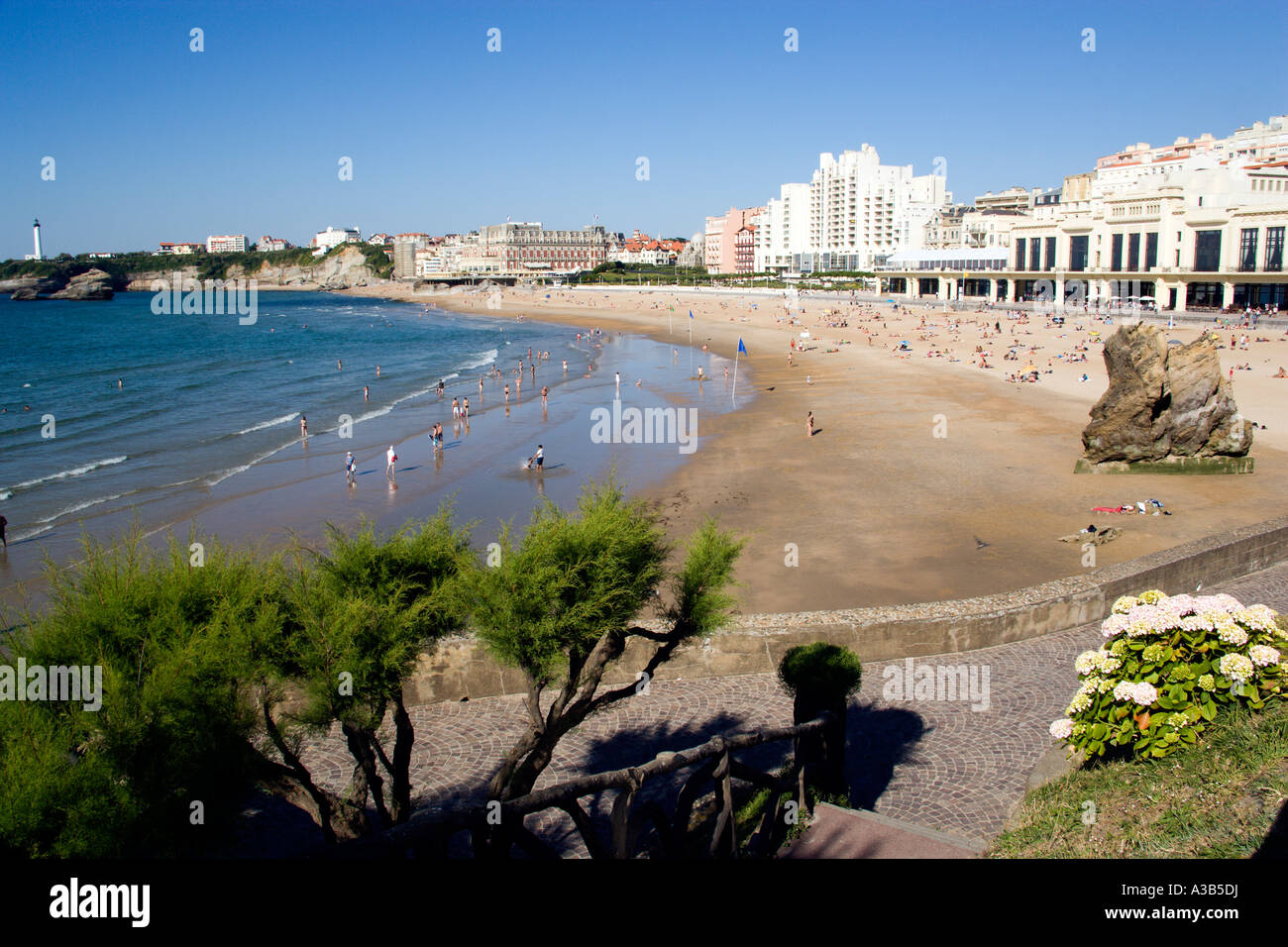 FRANCE Aquitaine Pyrénées Atlantique Biarritz Grande Plage dans la station balnéaire basque sur ...