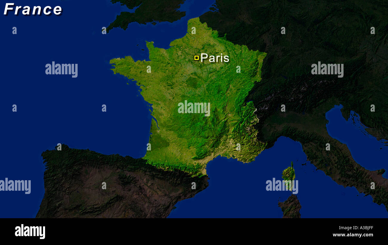 Satellite image france earth paris Banque de photographies et d’images ...