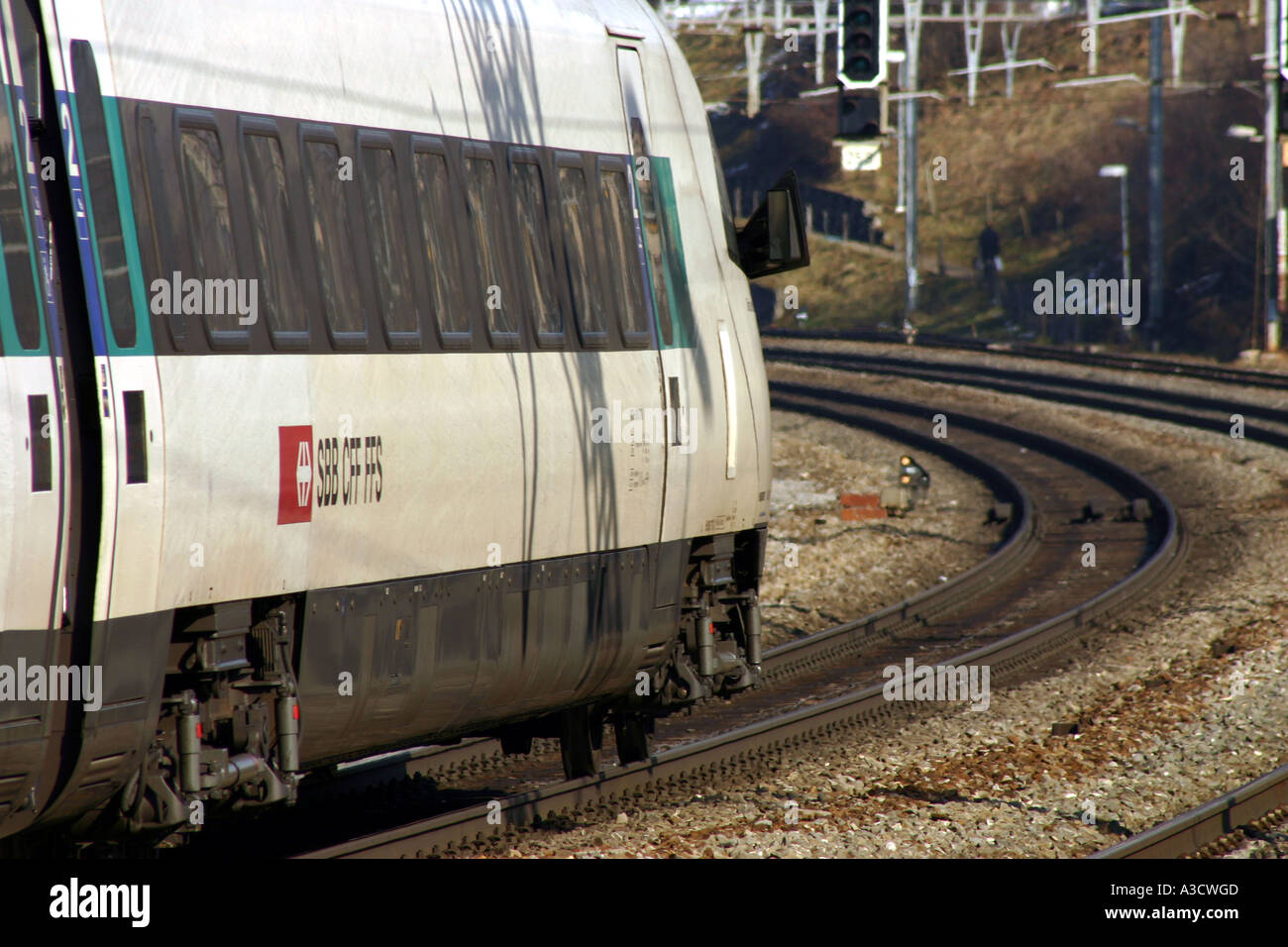 Train pendulaire Intercity suisse, à Nyon, Suisse Photo Stock - Alamy