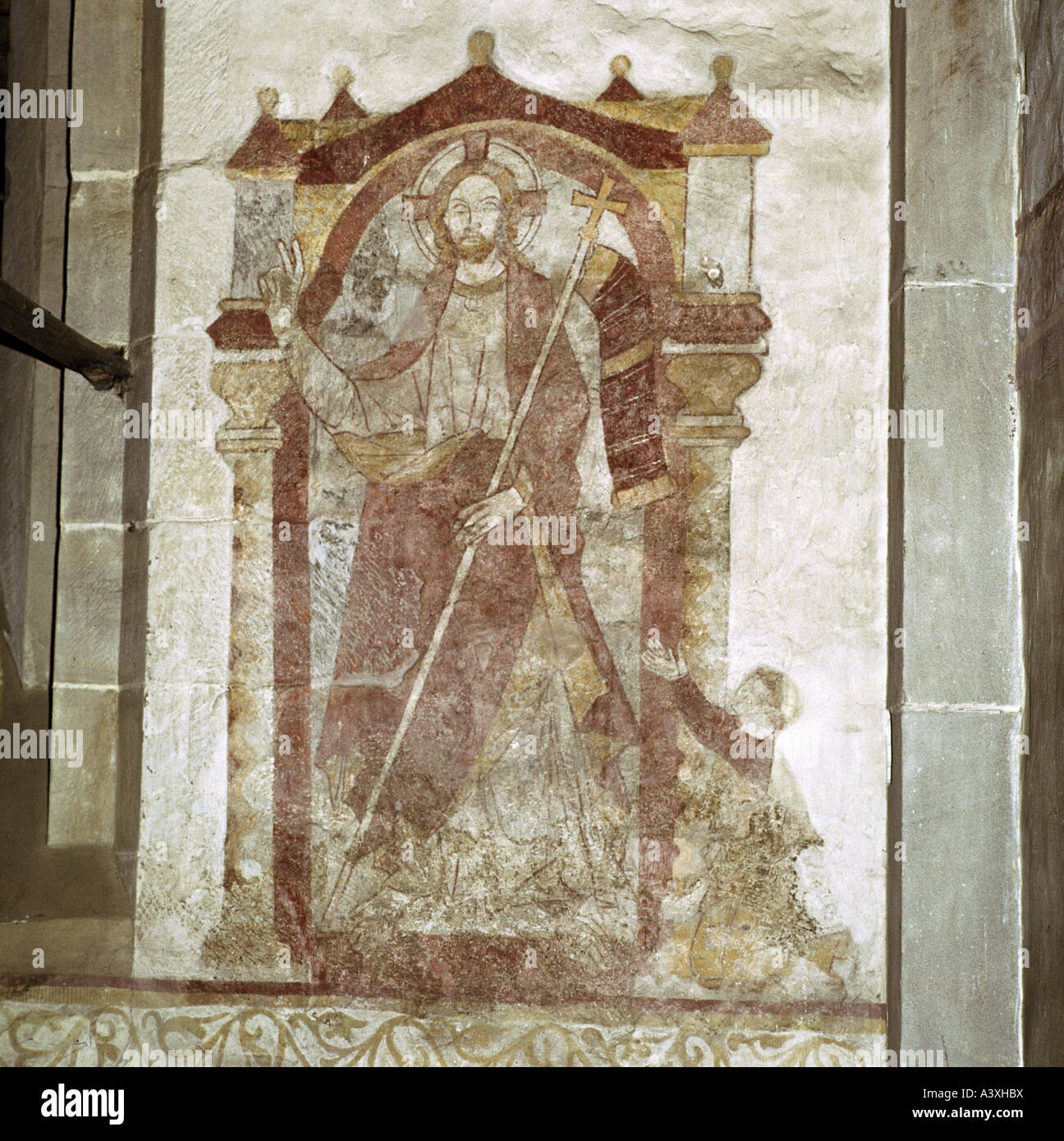 Beaux-arts de l'art religieux Jésus Christ portrait avec la bénédiction ...