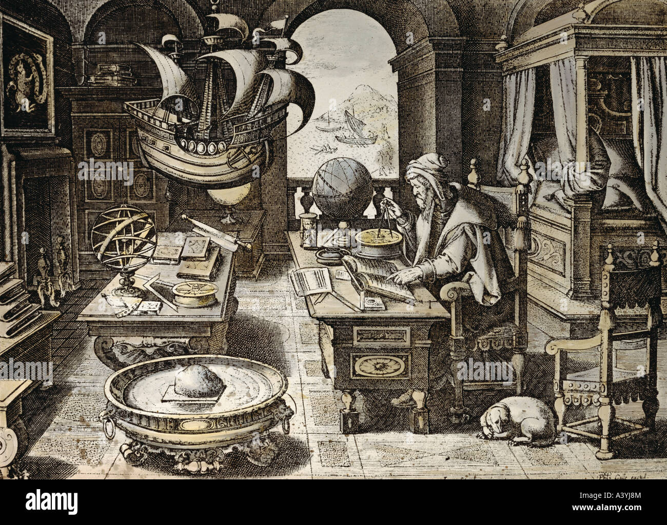 L'astronomie, instruments de mesure, 'Lapis polaris magnes', ('au nord ...