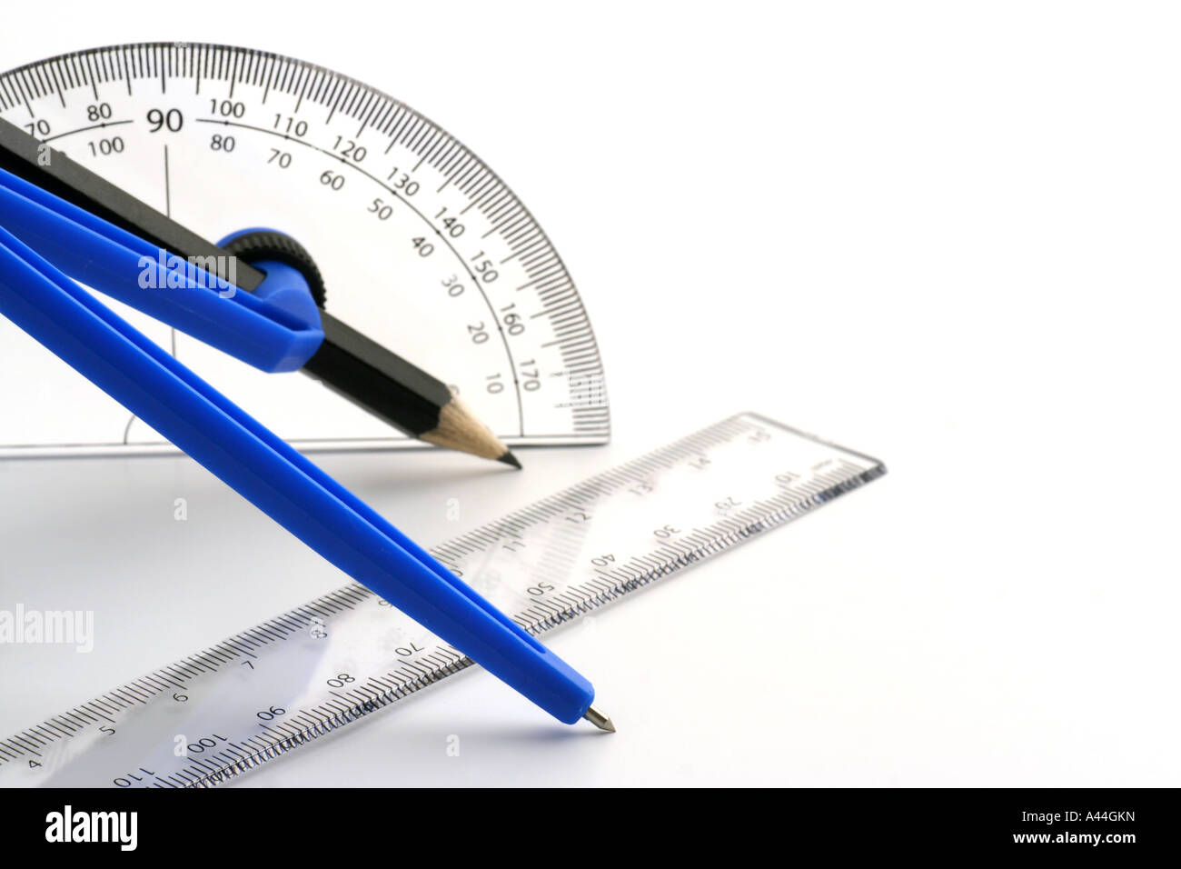 Compass protractor ruler Banque de photographies et d’images à haute ...