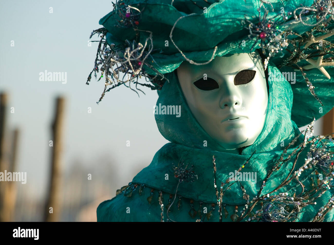 Carnaval de venise masques turquoise Banque de photographies et d’images à haute résolution - Alamy
