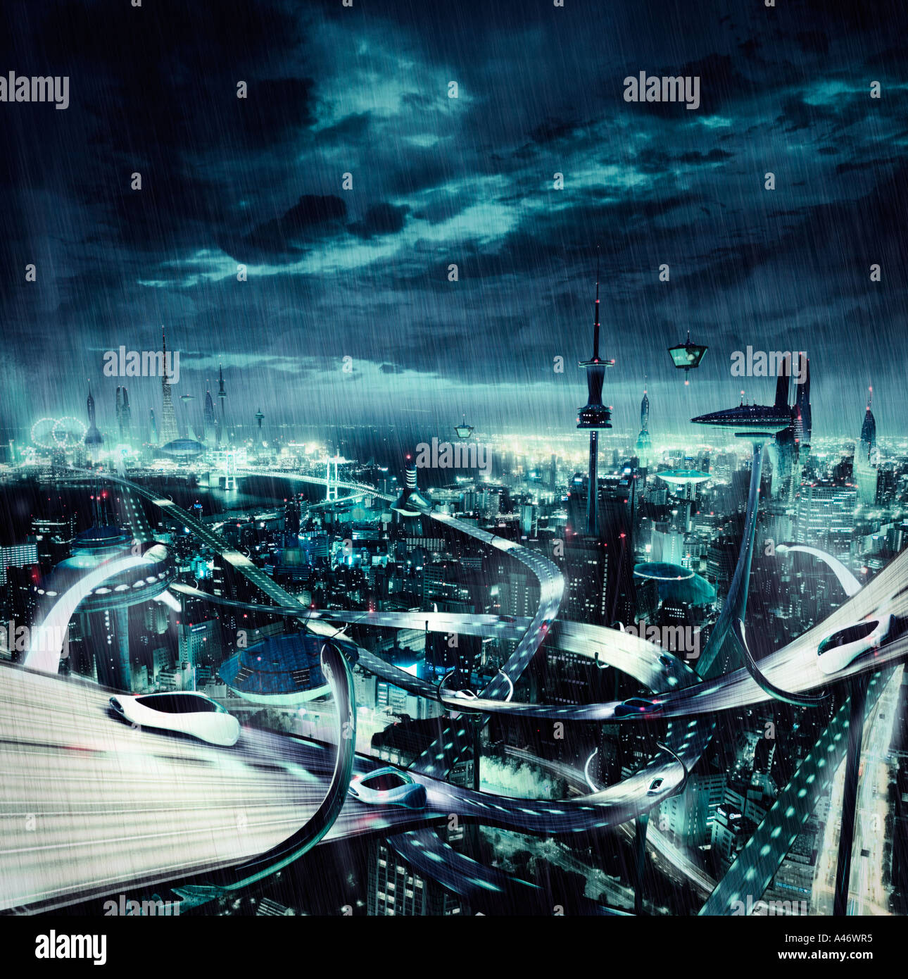 Métropole générique de ville futuriste Banque de photographies et d ...