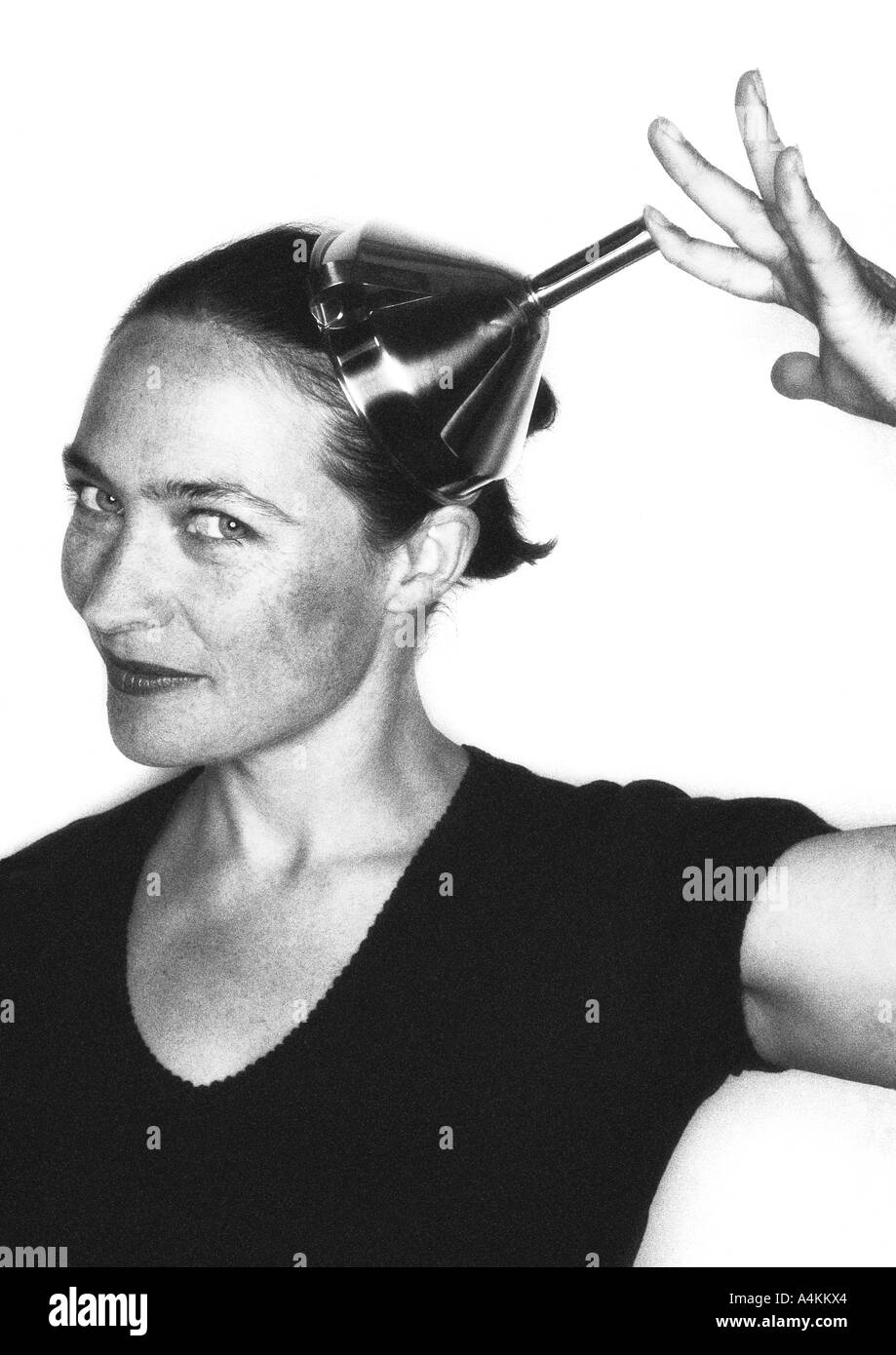 Vous etes fou portrait woman Banque d'images noir et blanc - Alamy