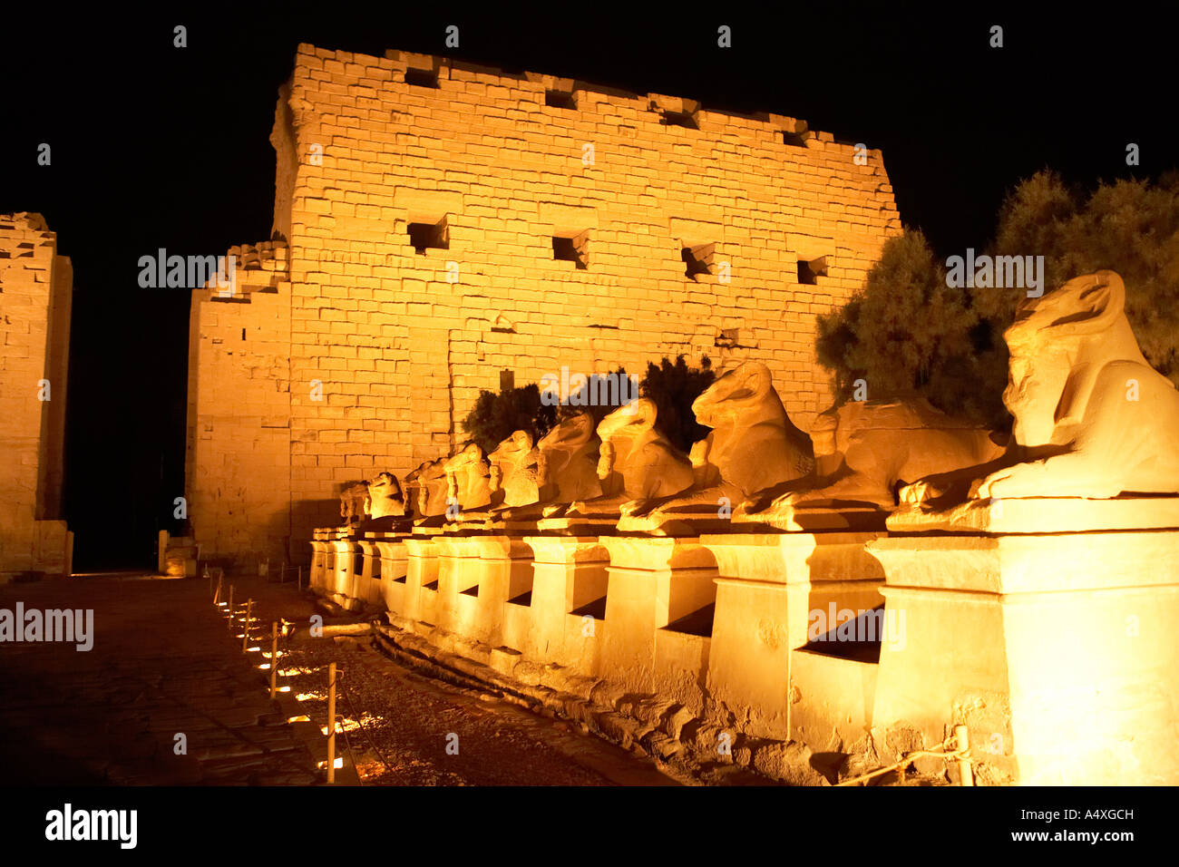 Spectacle son et lumière Temple d'Amon à Karnak Louxor en Égypte Photo ...