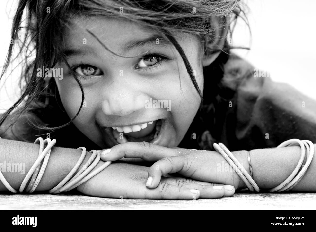 Portrait Noir Et Blanc Enfant Indou Banque De Photographies Et Dimages